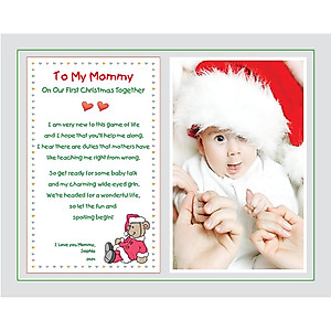 Poetry Gifts New Mom, To My Mommy On Our First Christmas Together, Personalized 8x10 Inch Print, Add Photo