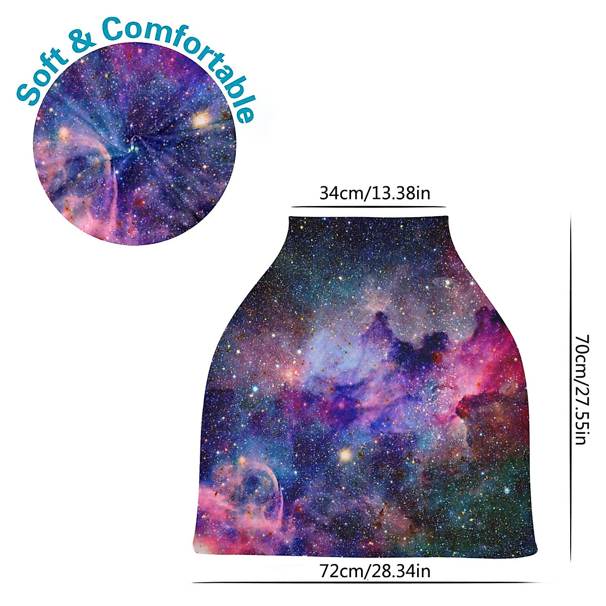 Nursing Cover Breastfeeding Scarf Space Galaxy- Baby Car Seat Covers, Infant Stroller Cover, Carseat Canopy(57)