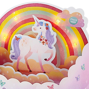 Hallmark Paper Wonder Musical Birthday Pop Up Card (Unicorns and Rainbows)