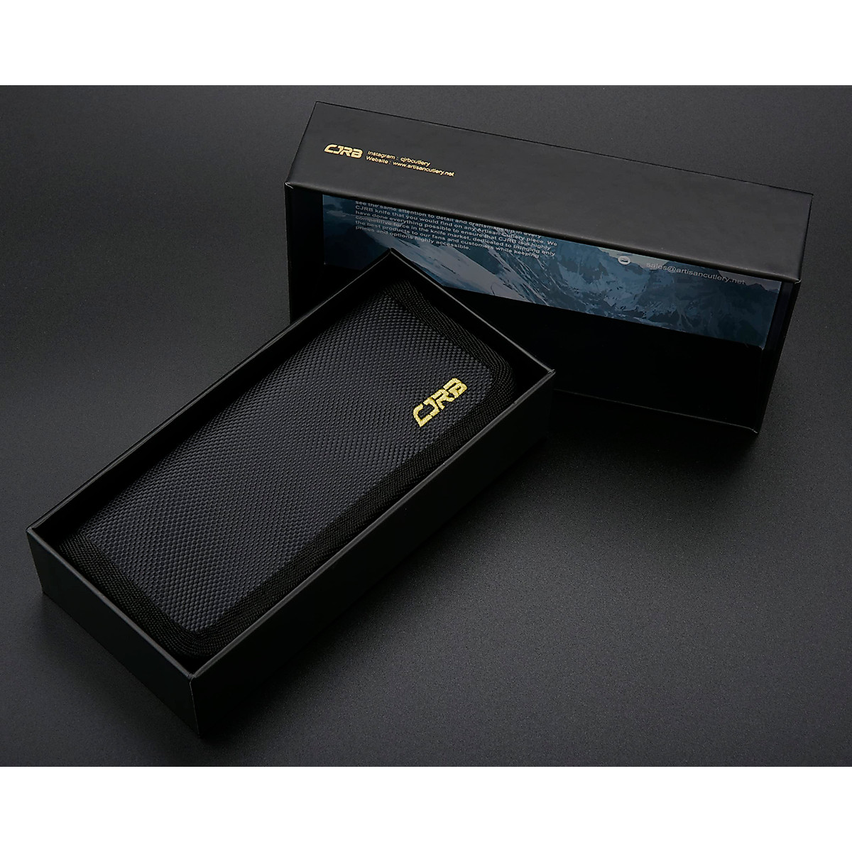 CJRB CUTLERY Folding Knife Crag (J1904) Rose Damascus Steel Blade Carbon Fiber Handle Pocket Knife EDC Knife