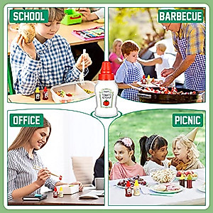 Kritkin 8 Pcs Mini Condiment Bottles Ketchup Squeeze Bottles with 36 Pcs Animal Food Picks for Kids Mini sauce Bottle Salad Dressing Container for Camping Office School Kids Bento Box Accessories