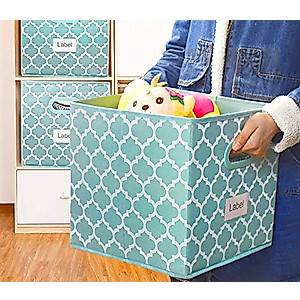 Cube Storage Bins 11x11 inches and Clothes Drawer Organizer(Blue)