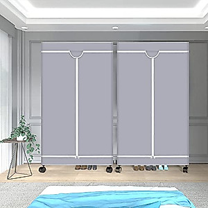 PUNION Cover Only Available for CJ-B1133W2 Garment Rack, Dustproof Oxford Fabric Hanger Sleeve with Zipper, with Side Pocket, 36" L x 18" W x 71" H, Grey