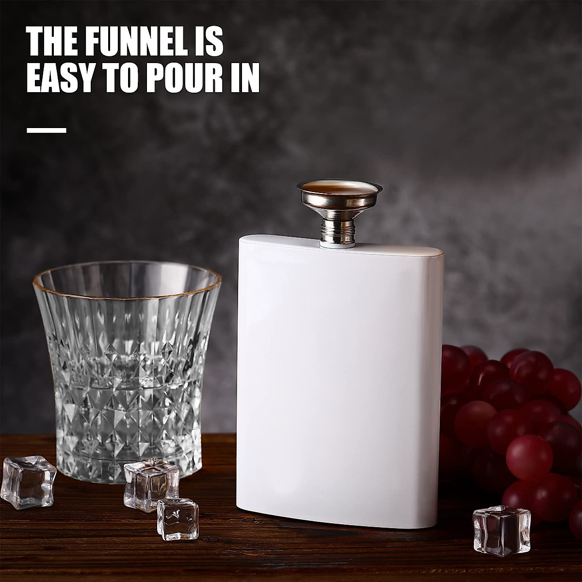 Remerry 4 Pcs Sublimation Flasks Blank 8 oz Hip Flasks for Liquor with Metal Cap and Leakproof Funnel Stainless Steel Flasks for Men DIY Craft Groomsmen Gifts Flask Containers for Christmas Wedding