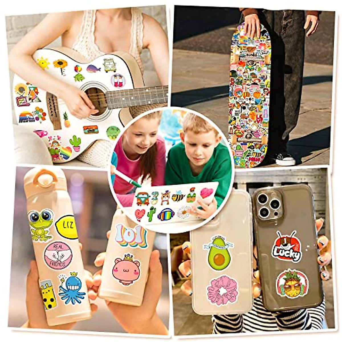 500 Pcs Colorful Vinyl Stickers Pack - Waterproof Fun
