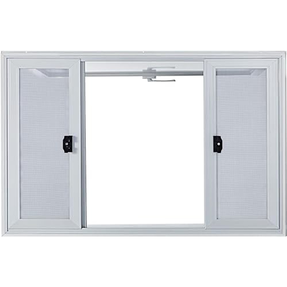 VEVOR Concession Window 60 x 36 inch, Aluminum Alloy Food Truck Service Window with 4 Horizontal Sliding Screen Windows & Awning Door & Drag Hook, Serving Window for Food Trucks Concession Trailers