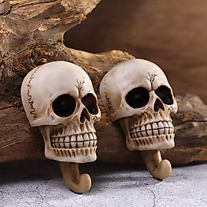 Arola Skull Wall Hooks,Decorative Wall Mounted Key Holder Hat Rack Organizer Bathroom Hanger Home and Kitchen Use Pegs (Pack of 2)