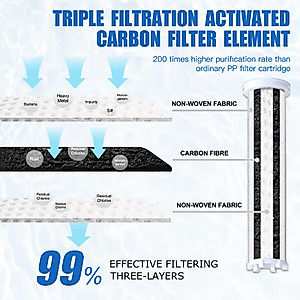 High Pressure Shower Head with Filters - 9 Spray Mode Shower Head with Filters, Shower Head Filter for Hard Water, Adjustable Bathroom Handheld Shower Head with Long Hose, Remove Chlorine