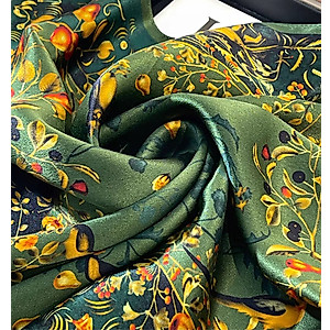 ANDANTINO Mulberry Silk Square Scarf for Hair-27''x27''- Women Men Natural Silk Neckerchief(Jade Green)