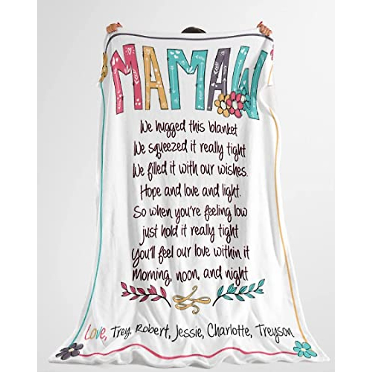 Personalized Mamaw Gifts Blanket, Customized Gifts for Mamaw, Throw Blanket Mamaw Birthday Gifts , Fleece Blanket, Mamaw Blanket Throw, Mamaw Gifts from Grandkids, Mamaw Gifts for Grandma.