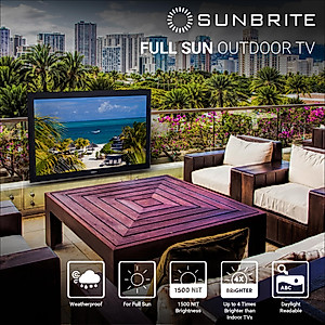 SunBrite Pro 2 Series 32-inch Full Sun Ultra Bright Outdoor TV, Full HD Weatherproof Television, 1500 nit Anti-Glare Screen, SB-P2-32-1K-BL
