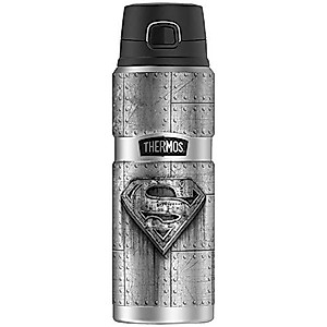 Superman Made Of Steel, THERMOS STAINLESS KING Stainless Steel Drink Bottle, Vacuum insulated & Double Wall, 24oz