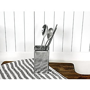 LENITH Kitchen Utensil Chopsticks Perforated Holder with Hooks - Stainless Steel Storage for Organizer Dishwasher Safe (Small Square)