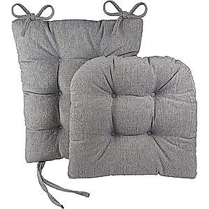 The Gripper Twill Jumbo XL Non-Slip Rocking Chair Cushion Set with Thick Padding, Includes Seat Pad & Back Pillow with Ties for Indoor Living Room Rocker, 17x17 Inches, 2 Piece Set, Gray