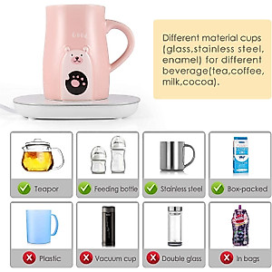 Coffee Mug Warmer, Electric Coffee Cup w/Auto Shut Off, Cup Warmer for Desk to Keep Temperature Up 131℉/ 55℃, Beverage Warmer for Coffee, Tea, Water, Milk, Heating Plate Candle Wax Warmer, Good Gift