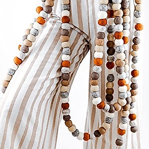 Peachy Party Easter Pom Pom Garland - Colorful Felt Ball Garland - 9 Ft Wool Felt Garland Decorations - Easter Felt Wool Garland, Wool Garland Christmas for Tree - Felt Ball Playroom Garland (Rustic)