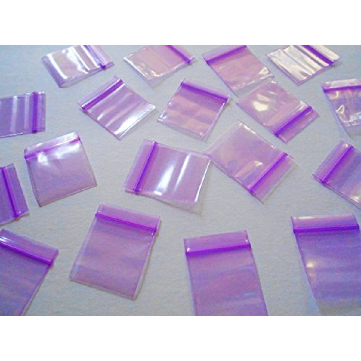 Small Poly Zipper Bags (1"x1") Colorful Micro Pouches, Mini Plastic Baggies, Thick Durable 2mil, Designer Rave Party Pouches (1010) Tiny Ziplock Dime Bag (100, Purple)