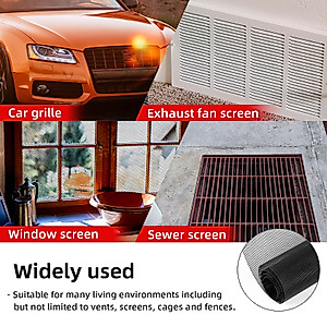 AggAuto Universal 40"x13" Car Grill Mesh - 100x33cm PVC Coated Stainless Steel Automotive Grille Insert Screen Bumper Vent, One of the Most Multifunctional Shape Grids Black