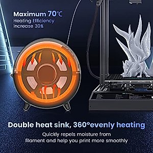 Filament Dryer Box,Upgrade FilaDryer S2 Dry Box,SUNLU Dry Box for 3D Printer Filament,Keep 3D Filament No More Brittle/String/Poor Adhesion,Large-Size Touch Screen,Real-time Humidity Display,Black