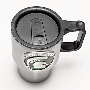 Heritage Pewter Michigan State 14 oz. Travel Mug | Insulated Tumbler for Coffee, Beverages | Intricately Crafted Metal Pewter Alma Mater Inlay