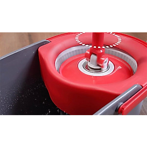 Simpli-Magic 79349 Spin Mop Kit with Three Mop Heads Included,16 x 11 x 11 inches, Red/Black