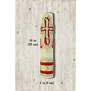 Easter Lent Candle Alpha Omega Sheep Catholic Candle