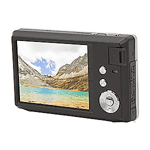 Compact Digital Camera, Built in Fill Light 4K Intuitive Buttons 1080P Digital Camera 16X Zoom with Type C Port for Camping for Teens (Black)