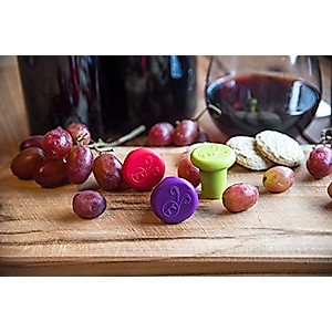 Outset B229 Silicone Wine Bottle Stoppers, Set of 4, Assorted