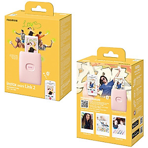 Fujifilm Instax Mini Link Instant Smartphone Printer (Dusky Pink) with Instax Film Pack (2 Items)