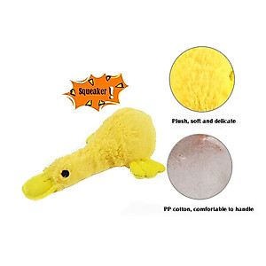 Lotus.Flower Dog Toys - Yellow Plush Squeaky Duck Toys Pet Supplies for Small, Medium and Large Dogs (Yellow)