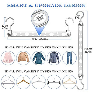 opaprain Deluxe Aluminum Alloy Home Space Saving Coat Hanger, Magic Laminated Coat Hanger Wardrobe Organizer, Essential College Room Wardrobe Organizer (4pack)