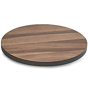 Woodard & Charles Round Lazy Susan Turntable with Stainless Steel Ball Bearing Mechanism (Black)
