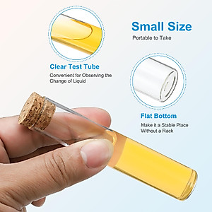 PATIKIL 25ml Test Tubes, 30pcs 3.94x0.79in Glass Clear Flat Bottom Test Tube Containers with Cork Stopper for Bead Party Candy Bath Salt Storage Scientific Experiment Plant Propagation