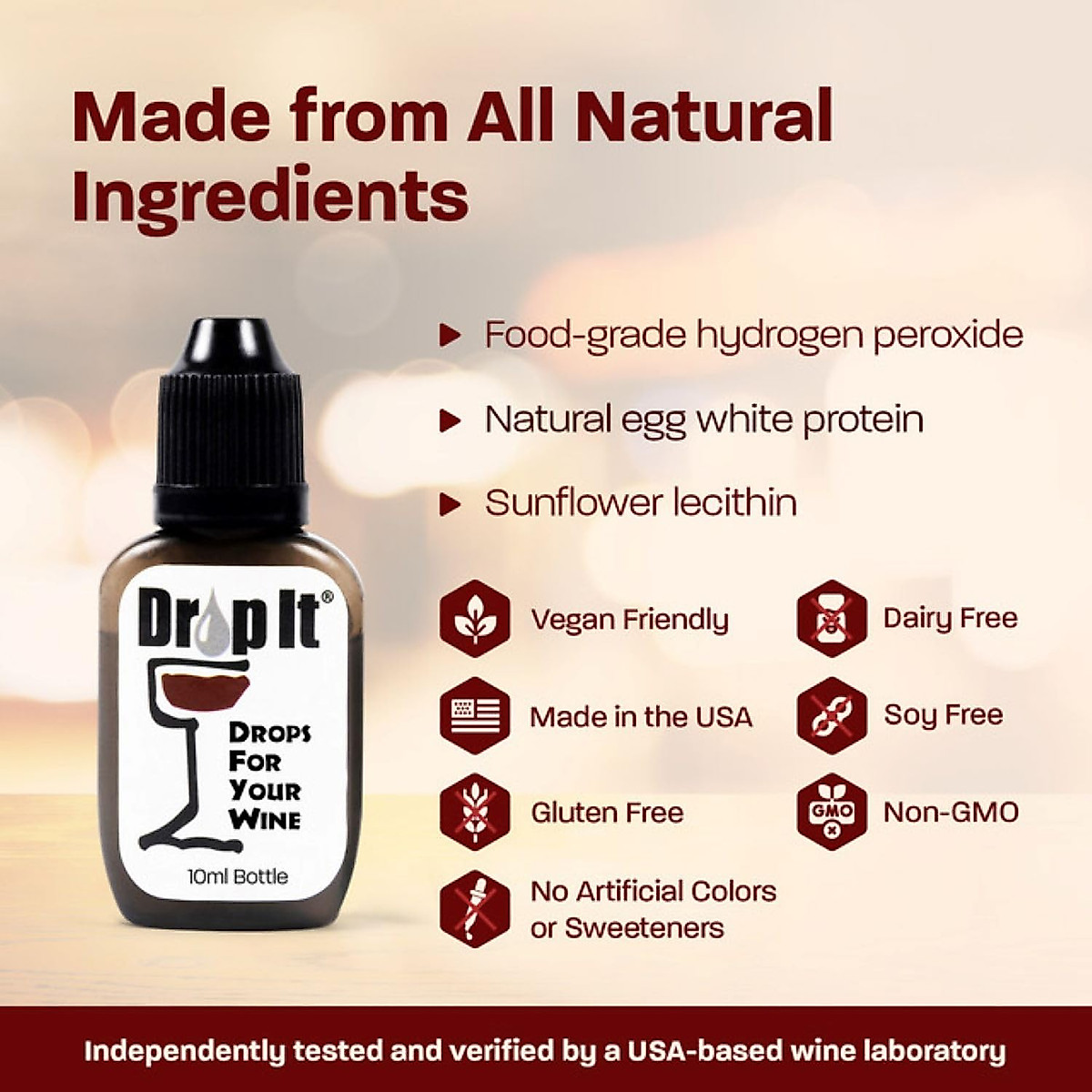 Drop It Wine Drops 2pk - The Original Sulfite and Tannin Reducer - Naturally Eliminate Sensitivities, Allergies, and Histamines - Portable Wine Wand Alternative - Easy To Use - Treat Up To 55 Glasses