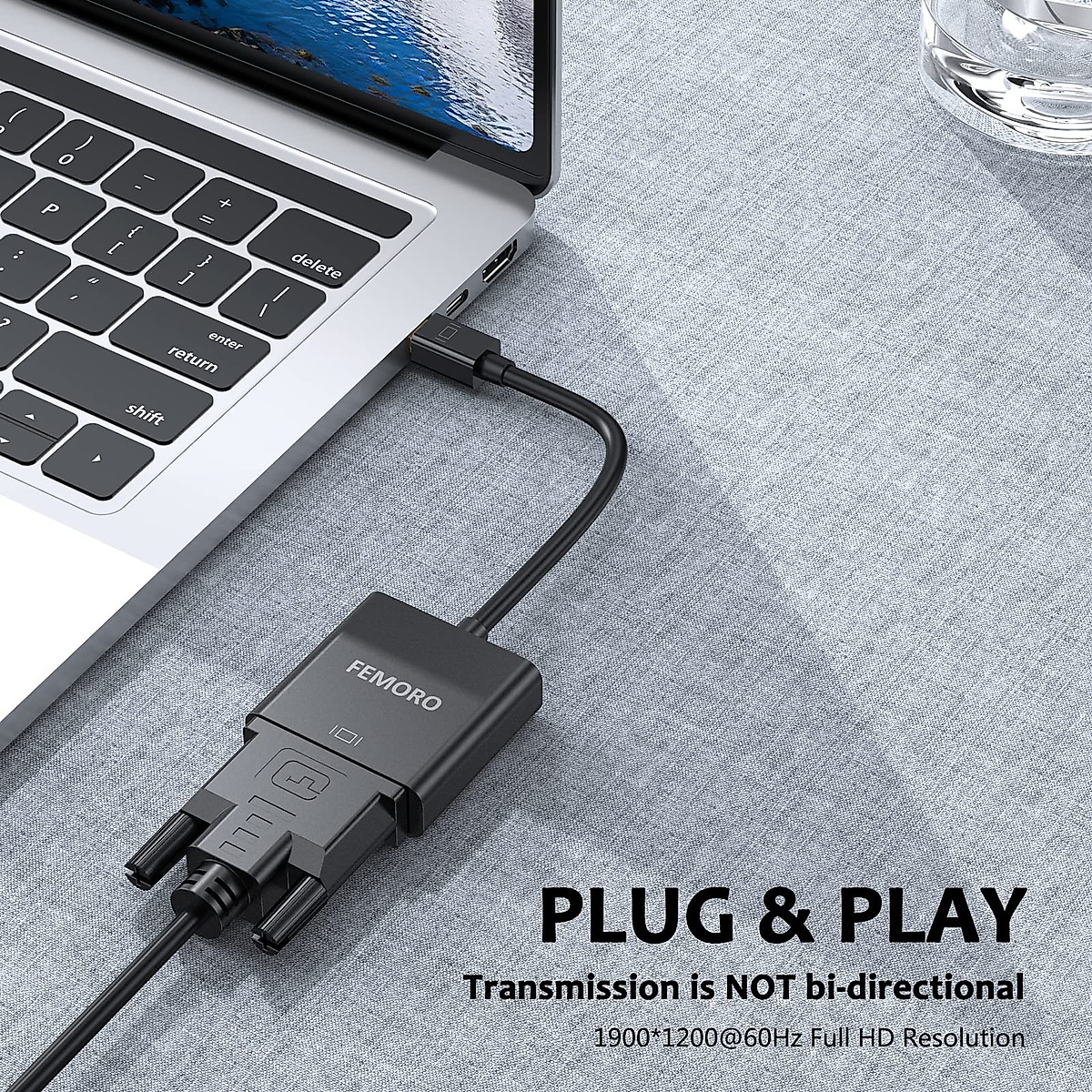 FEMORO Mini DisplayPort to DVI Adapter 2 Pack, MDP Display Port to DVI-D Adapter Male to Female (Thunderbolt and Thunderbolt 2 Port Compatible)