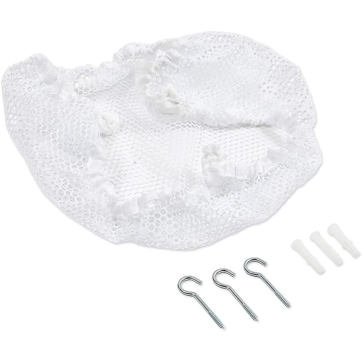 BLUE PANDA - Stuffed Animal Storage Hammock for Small Soft Toys (White, 32 x 24 Inches)