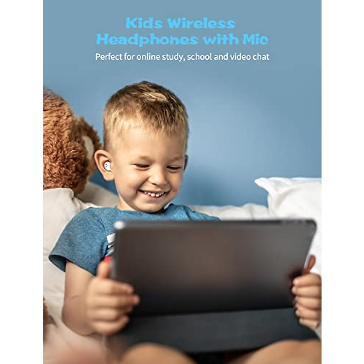 Instiwitt Cute Milk cat Kids Earbuds in-Ear Wireless Bluetooth with Microphone, 36 Hours Play time, Low Latency, is The Best Gift for Halloween, Birthday, Christmas, for School, Work, Sports