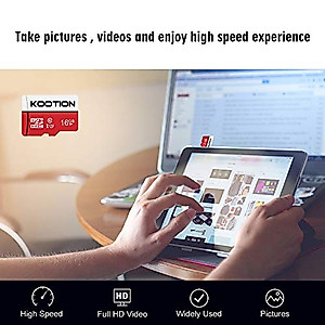 KOOTION 5 Pack 16GB Micro SD Cards Class 10 MicroSDHC Flash Memory Card with Adapter for Mobile Device, Tablet, Full HD Video -UHS-I C10 U1 TF Card