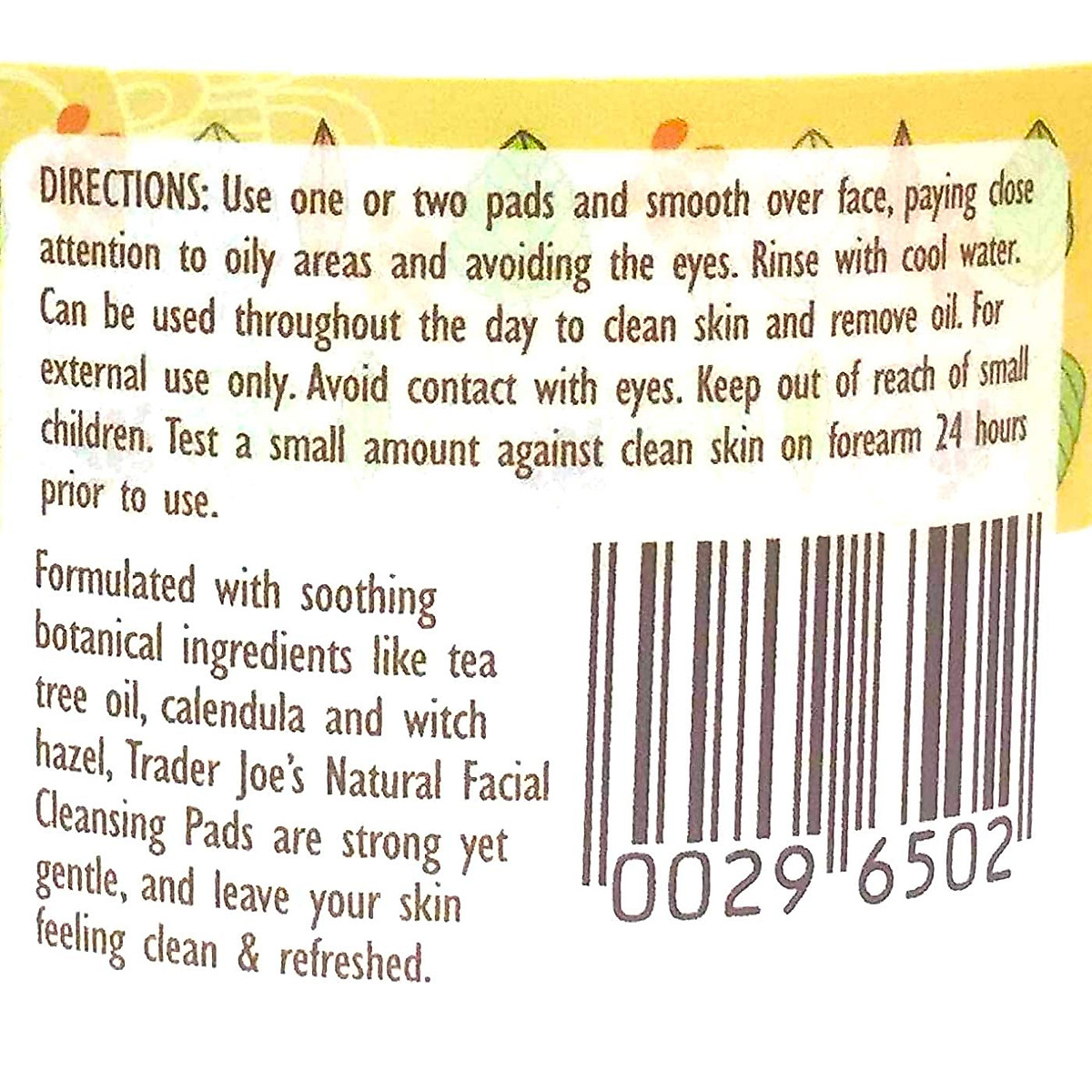 2 Pack Trader Joe's Spa Natural Facial Cleansing Pads with Tea Tree Oil