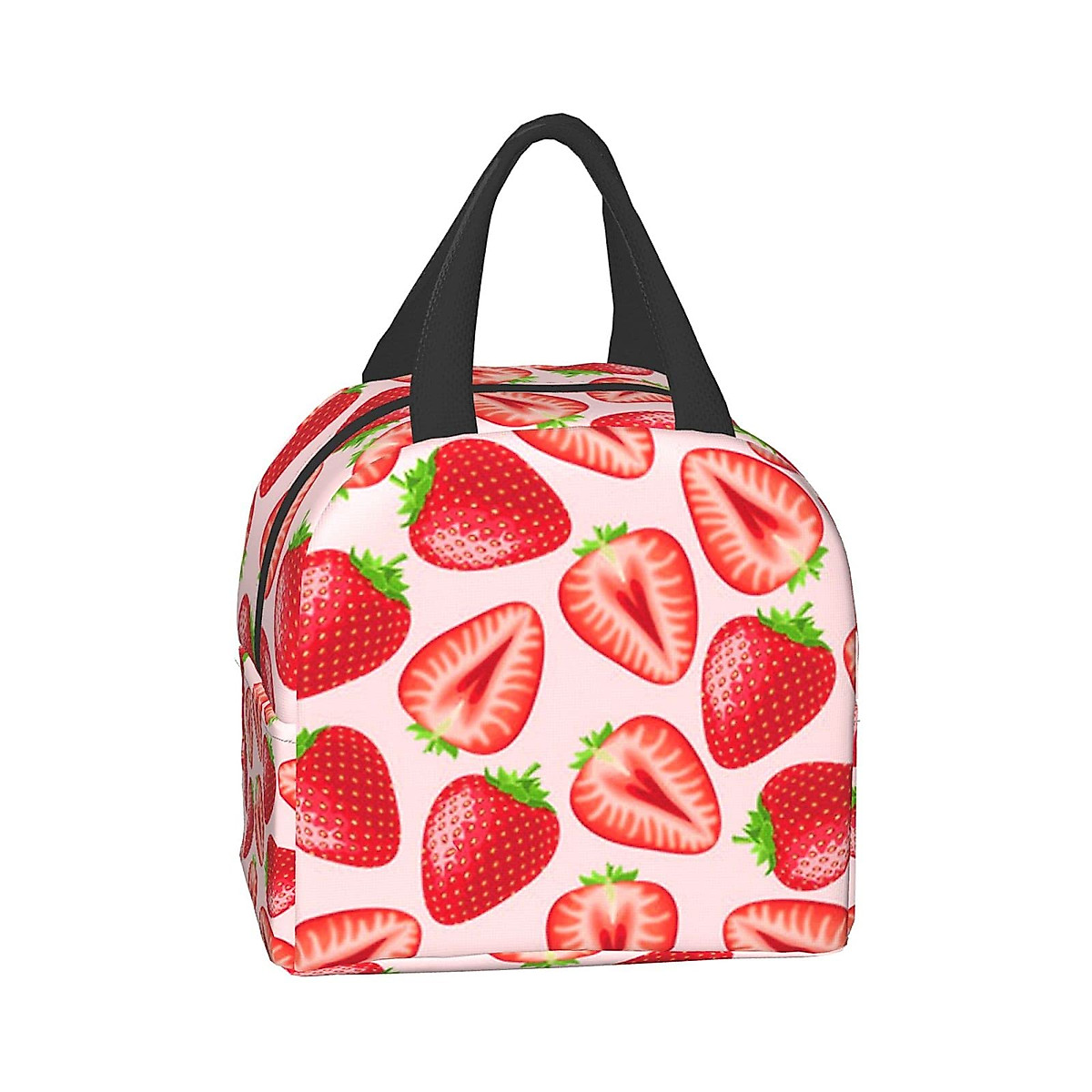 Fashion Strawberry Lunch Box Travel Bag Picnic Bags Insulated Durable Shopping Bag Back To School Reusable Waterproof Bags For Man Woman Girls Boys