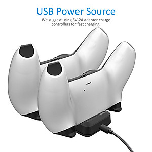 Charging Dock for PS5 Controller, DualSense Charger for Playstation 5, Dual Controller Charger Stand with Type-C Charging Cable