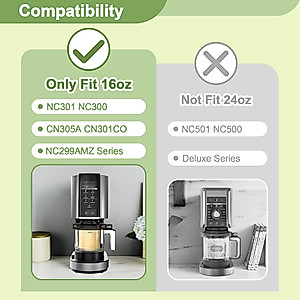 FORTHEAL Creami Pints and Lids for Ninja Creami, Pint Container & Lid, 4 Pack 16 oz, Fits NC299AMZ & NC300s Series Creamer Ice Cream Maker, with Ice Cream Spoon