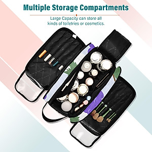 Yuiboo Large Capacity Travel Cosmetic Bag - Toiletry Bags for Women, with Makeup Brush Slots, Portable and Lightweight Design, Durable and Easy to Clean - Perfect for Travel and Daily Use.