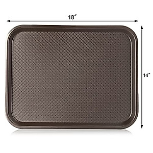 New Star Foodservice 24753 Brown Plastic Fast Food Tray, 14 by 18-Inch, Set of 12