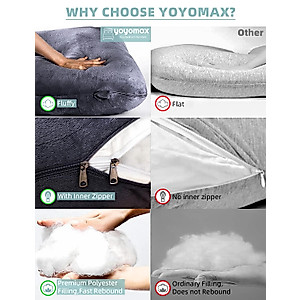 yoyomax Pregnancy Pillows, C Shaped Full Body Maternity Pillow Memory Foam Pregnancy Pillow with Removable Cover, 52 Inch Pregnancy Pillows for Sleeping (Grey)