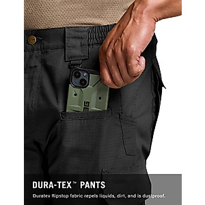 CQR CLSX Men's Tactical Pants, Water Resistant Ripstop Cargo Pants, Lightweight EDC Work Hiking Pants, Outdoor Apparel, Duratex Black, 38W x 30L