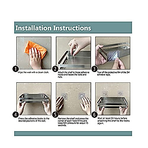 JSVER Stainless Steel Bathroom Shelf Bathroom Shower Shelf Wall Mounted, Bath Shower Caddy Rack, Bath Shower Shelf Basket for Sponge, Shampoo, Soap, Lotion, Razor