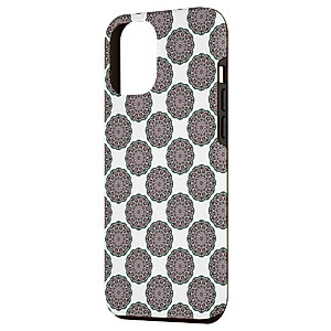 iPhone 13 Pro Max Circle Repeat Pattern Vector Art Magenta Pink White Case