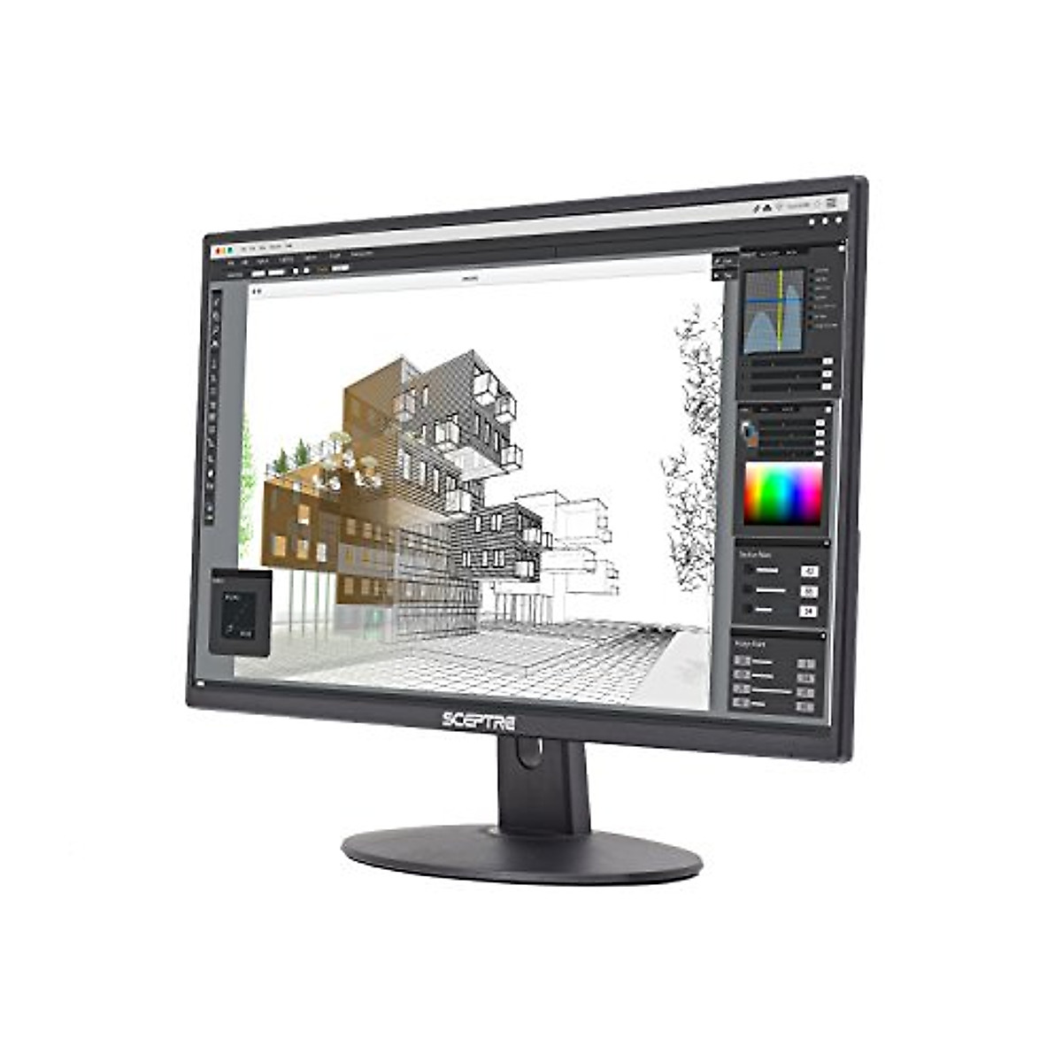 Sceptre E275W-19203R 27 inch1080P LED Monitor 99% sRGB 2X HDMI VGA Build-In Speakers, Machine Black (E275W-19203R series)