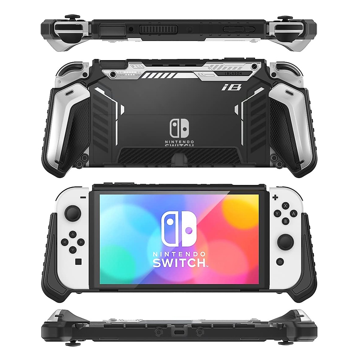i-Blason Armorbox for Nintendo Switch OLED Case 2021 Dockable Comfortable Grip Protective Anti-Scratch Case Compatible with Nintendo Switch OLED Model and Joy-Con Controller (White)